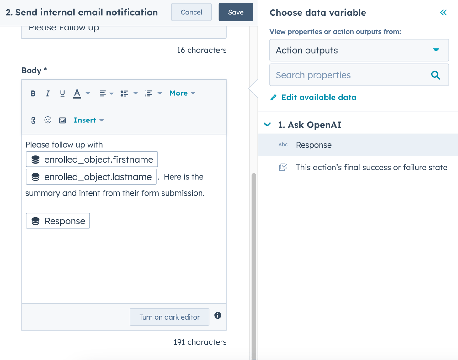 Connect your OpenAI account to HubSpot